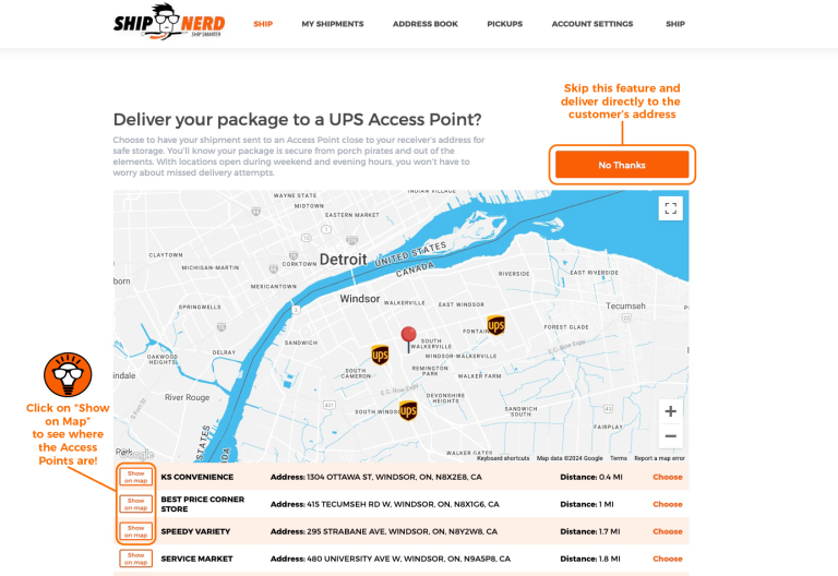 Deliver your package to a UPS Access Point®? – ShipNerd Support